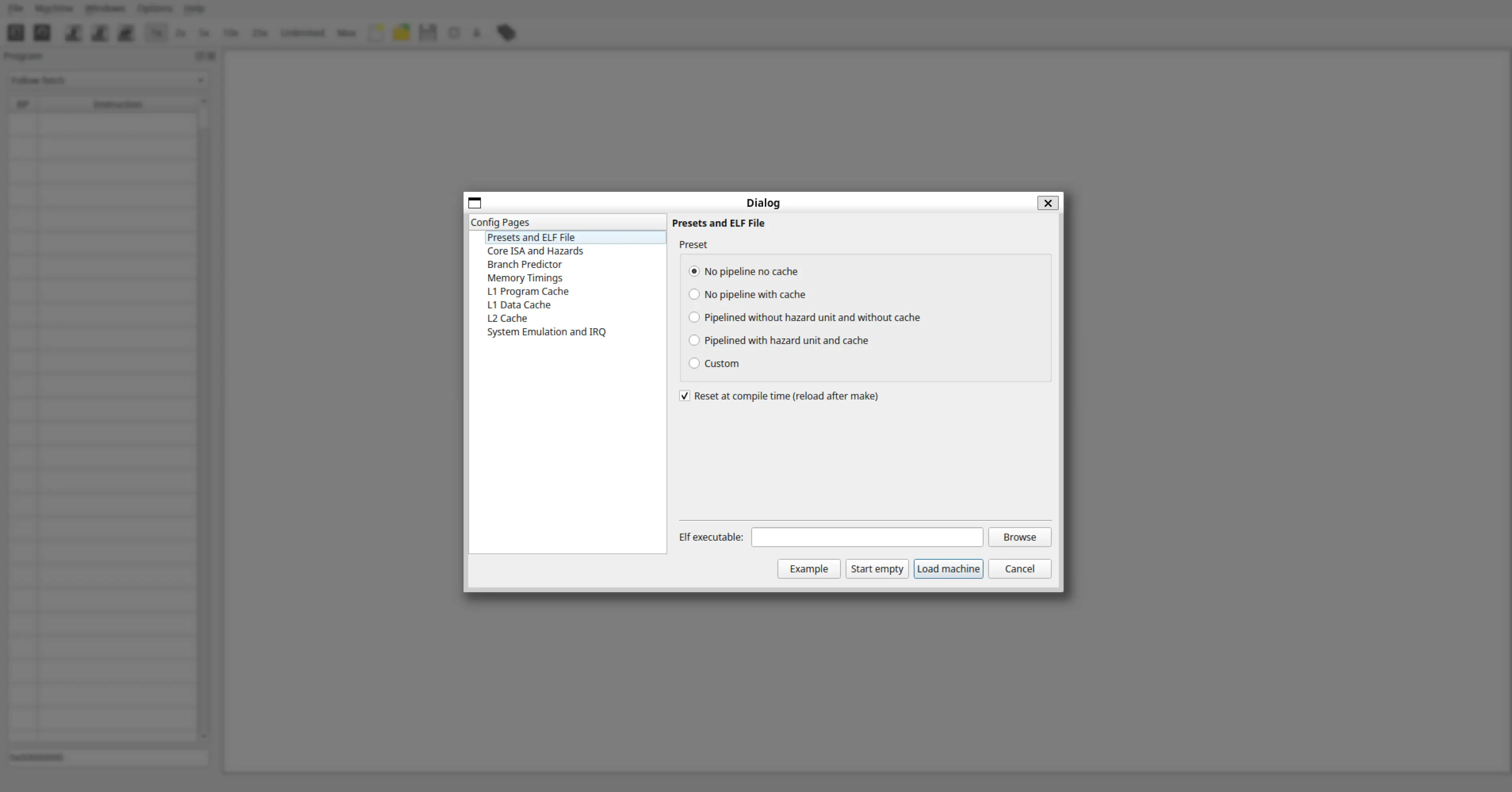 First Launch - QtRVSim User Manual